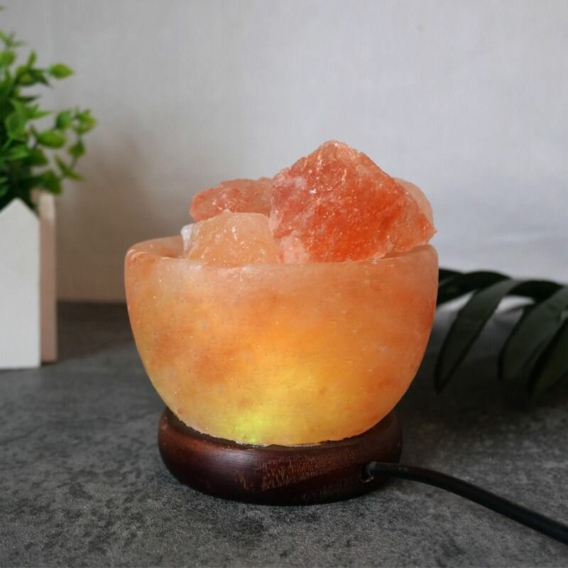 Солевая лампа "Волна" двойная, гималайская солевая лампа-ночник для спальни, релаксации и декора