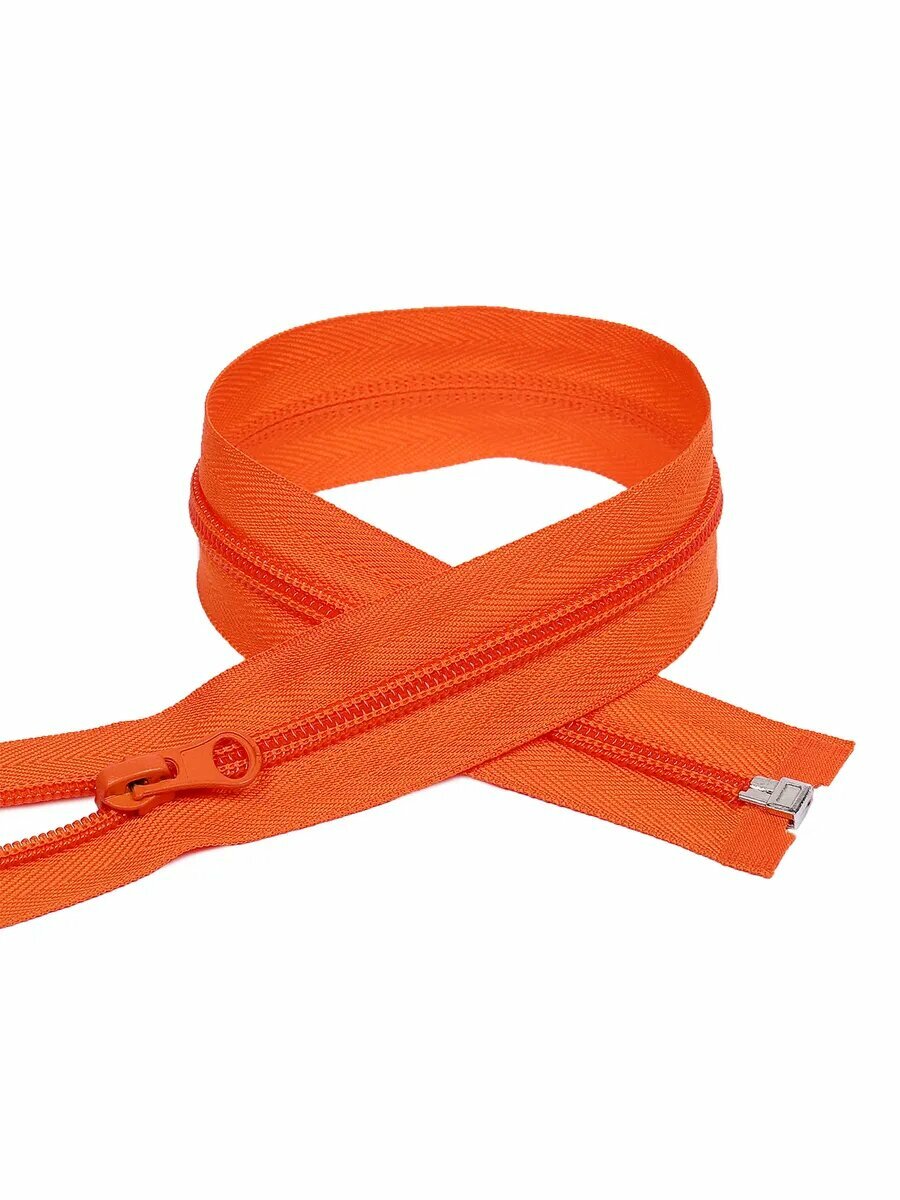 Молния спираль №5 75 см оранжевый 50 штук F157