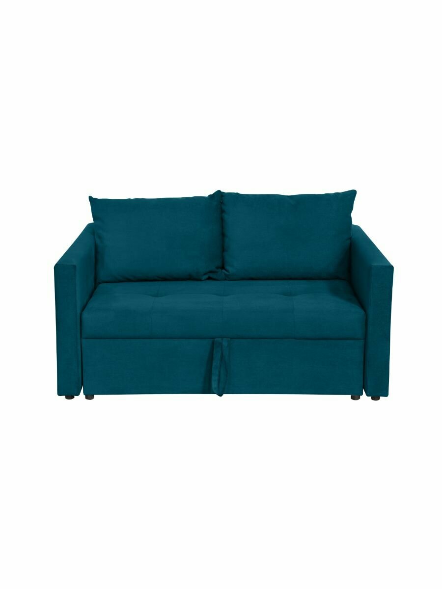 Диван раскладной Сити с подлокотниками 1400 (спальное место 1200*1900), велюр цвет бирюзовый