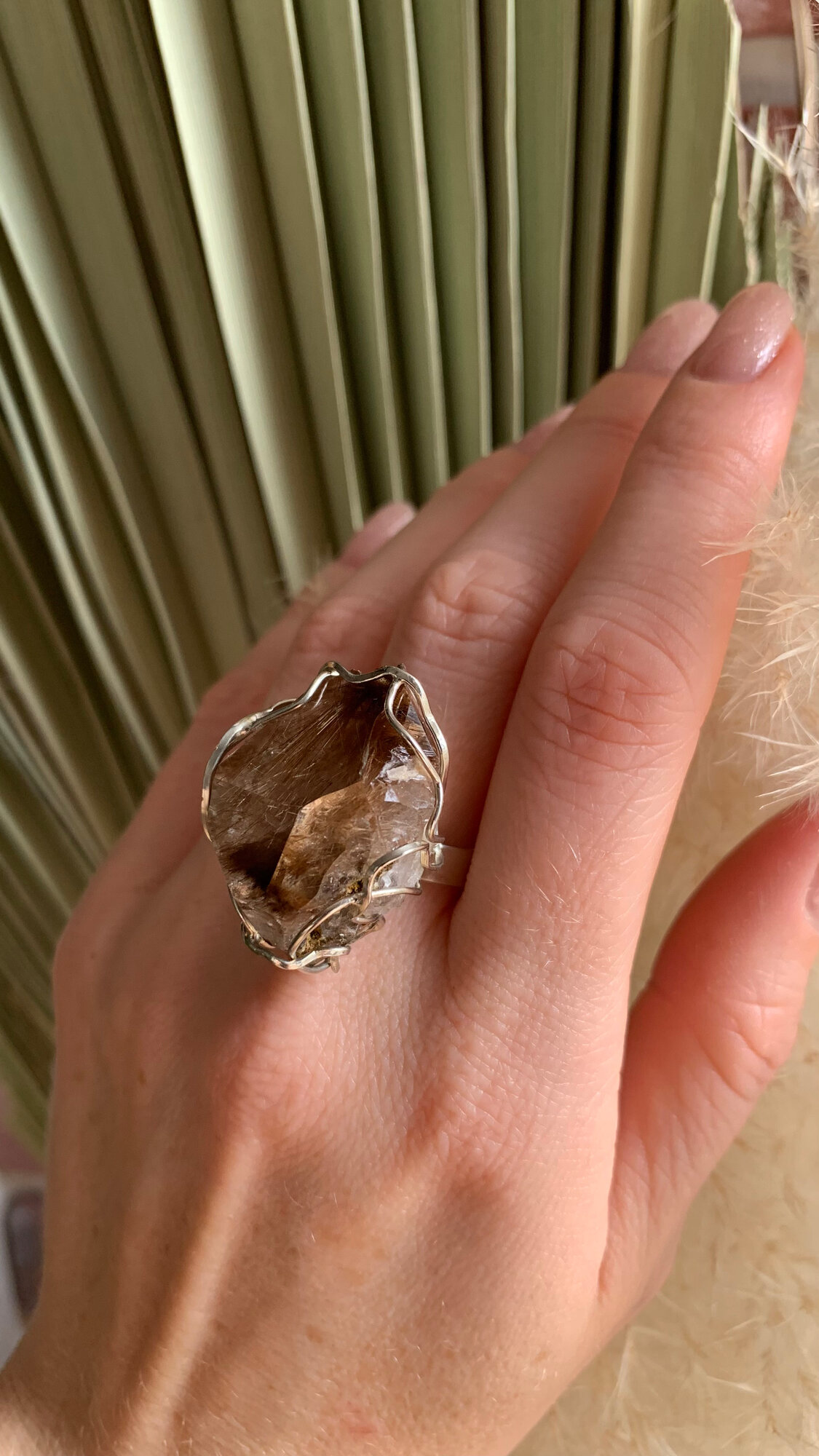 Кольцо-кулон, кварц