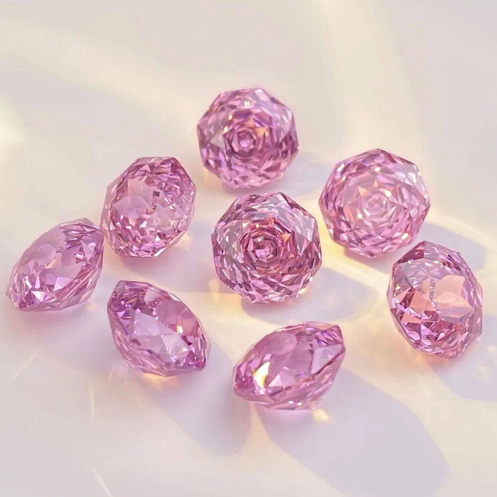 Искусственный драгоценный камень циркон огранки роза 8,10 мм