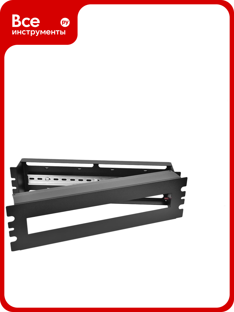 Панель с DIN-рейкой ЦМО, 19", PS-3U, цвет черный КП-АВ-9005