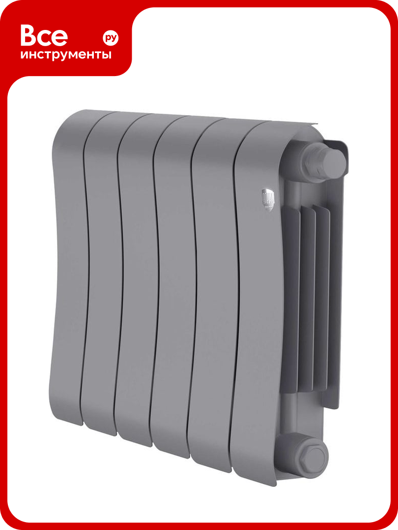 Радиатор биметаллический ROYAL THERMO Infinity 300 Silver Satin VR80 - 6 секций НС-1696353
