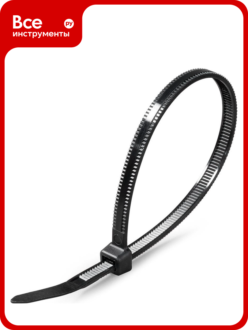 Стяжка нейлоновая Fortisflex КСС «MULTILOCK» 4x150, черный, 100 шт. 102315, устойчивая к ультрафиолету