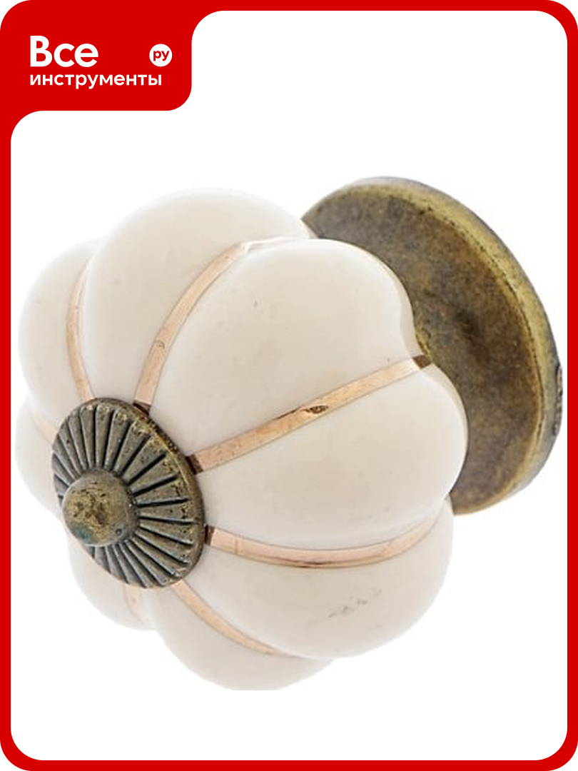 Ручка-кнопка тундра Ceramics 001, керамическая, бежевая 4320358