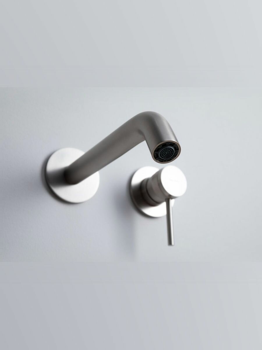 Смеситель для раковины в ванную Allen Brau Priority 5.31030-BN (с внутренней частью) никель – раковина для ванной комнаты