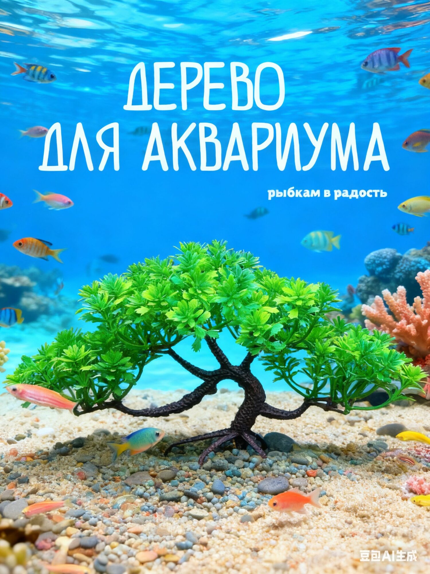 Декорация для аквариума. Искусственное растение. Дерево для рыб. Бонсай