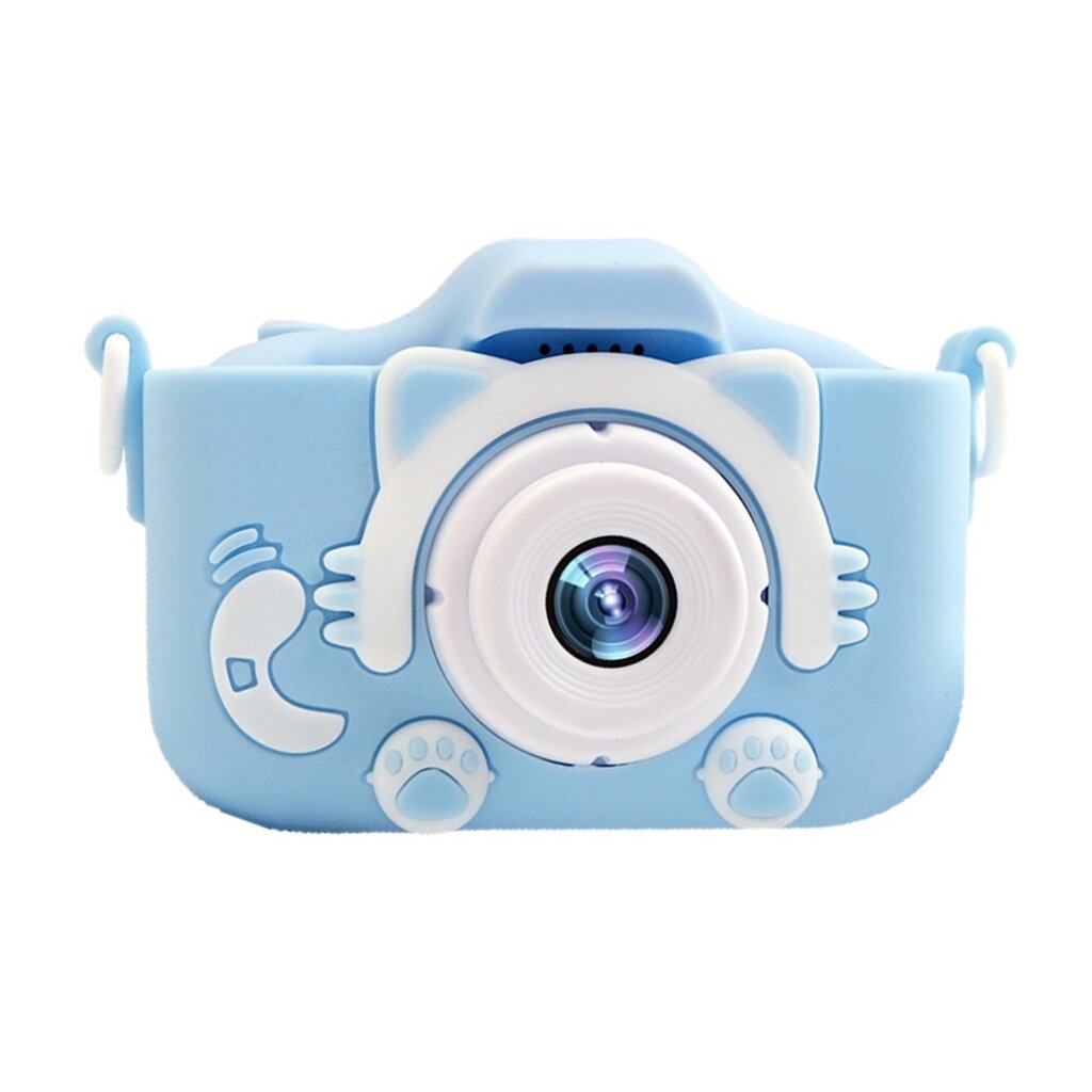 Детская камера с двойной камерой HD cat-cat Blue-без карты памяти