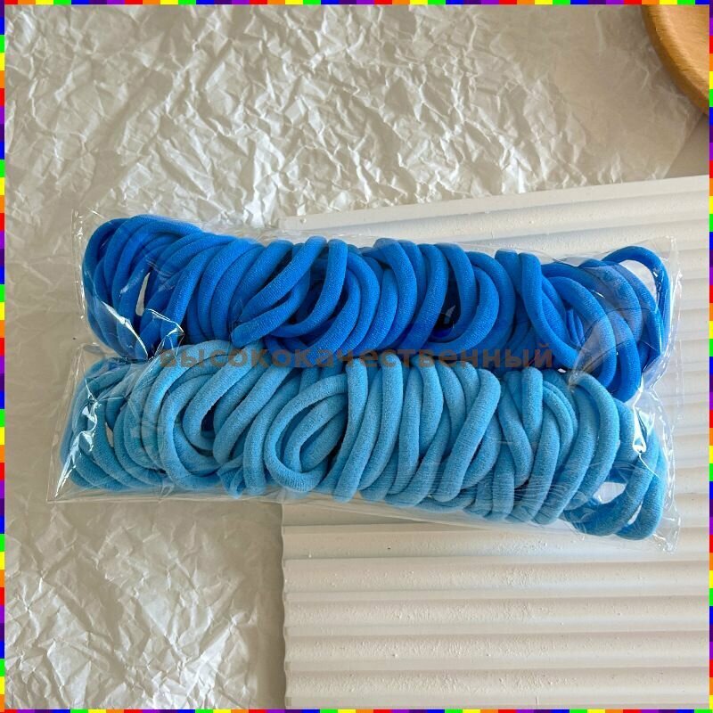 Резинка для волос универсальная, синего цвета