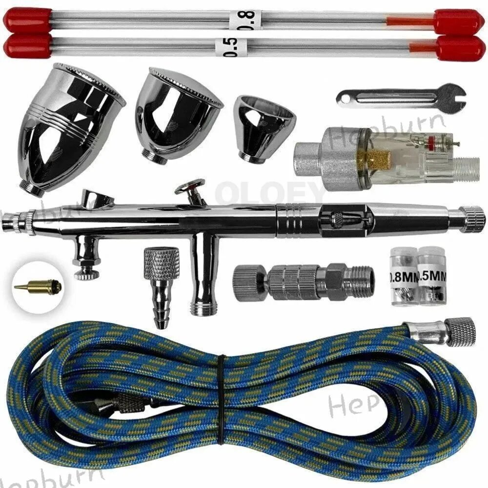 Аэрограф "Спутник-3" Универсал + комплект (шланг, 3 сопла, 3 иглы, фильтр)