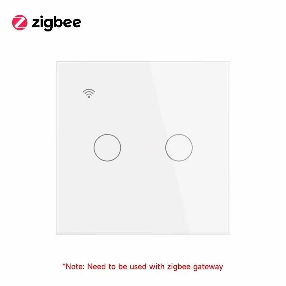 Умный сенсорный выключатель Tuya Zigbee, 1-3 кнопки EU, беспроводной дистанционный светодиодный выключатель света, Alexa, универсальный одиночный огонь с нулевым огнем