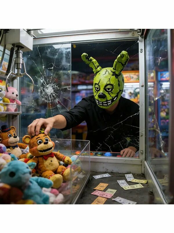 Маска карнавала/Карнавальная маска аниматроник фнаф медведь Фредди латекс 28х35 см