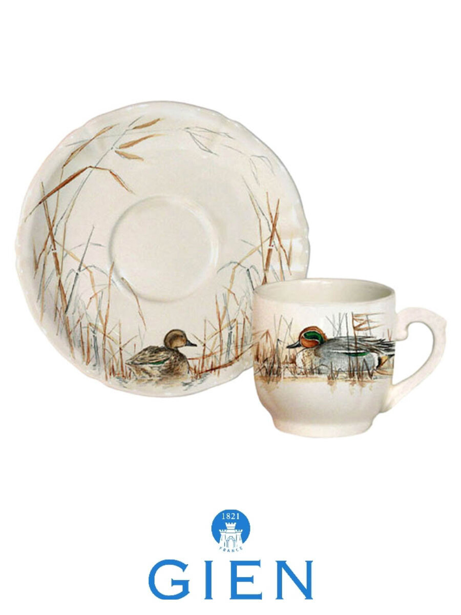 Набор кофейных пар фаянсовых Gien Sologne, 85 мл, 2 шт, глазурь, Франция