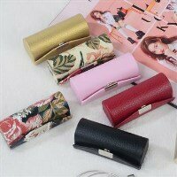 Бесплатная доставка: коробка для помады, футляр для помады, экологичная кожаная коробка для помады с текстурой личи, подарочная коробка для помады, коробка для хранения.