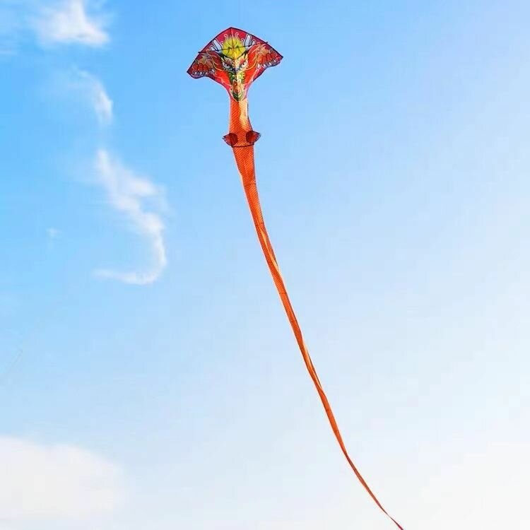 Новый золотой дракон длинный хвост воздушный змей большой взрослый большой воздушный змей Вэй Тяньлун китайского стиля большой воздушный змей с красной головой дракона