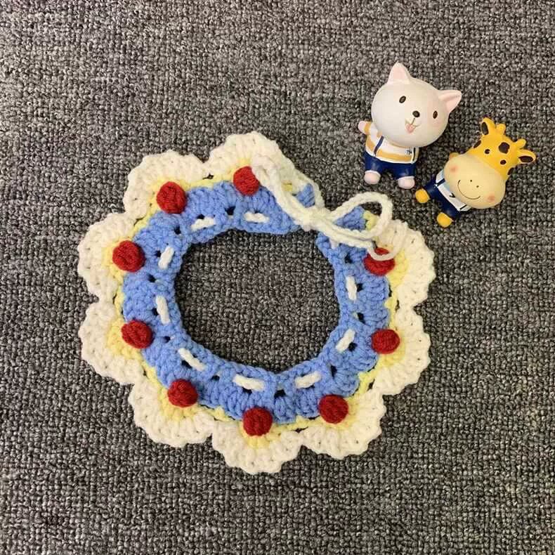 Коллар из вязаной пряжи с принцессой для кошек и собак, мягкий, размер XS