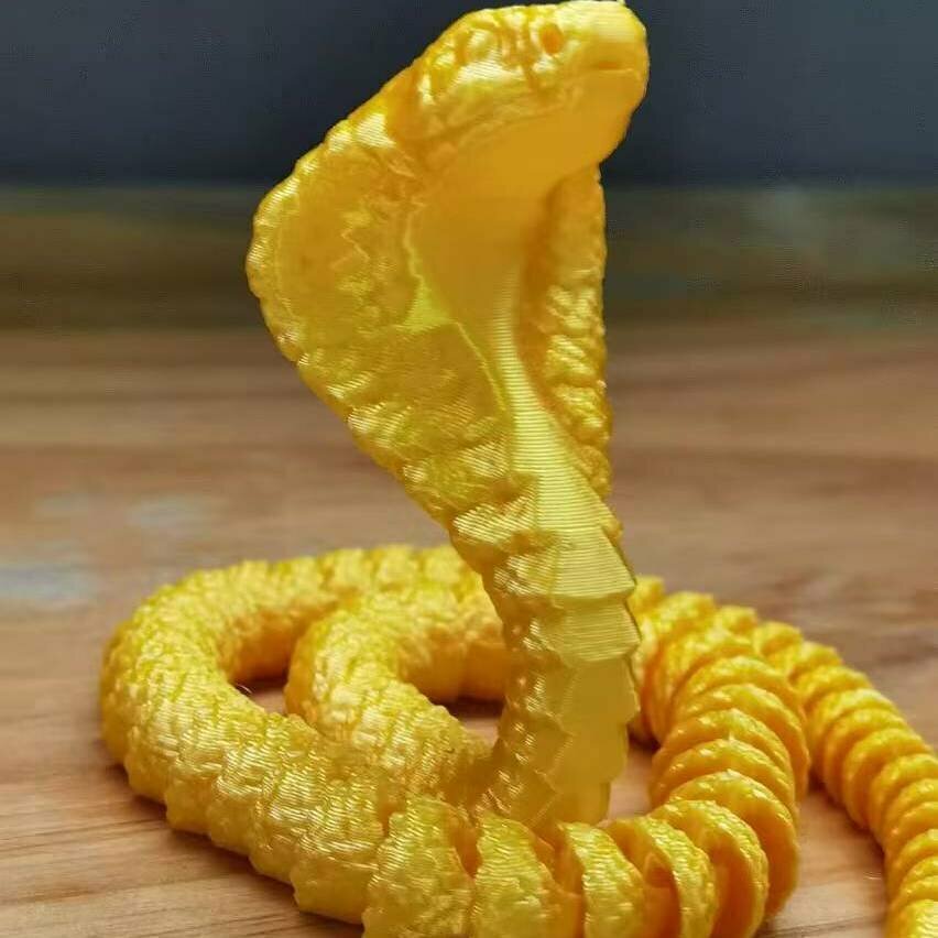 3D-печатная реалистичная змея с подвижными глазами, деформируемая змея, DIY изысканная ностальгическая реалистичная модель игрушки