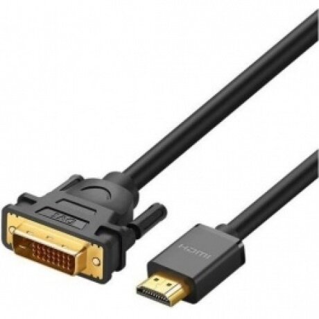 Кабель UGREEN HD106 (10136) HDMI Male To DVI(24+1) Round Cable. 3м. черный