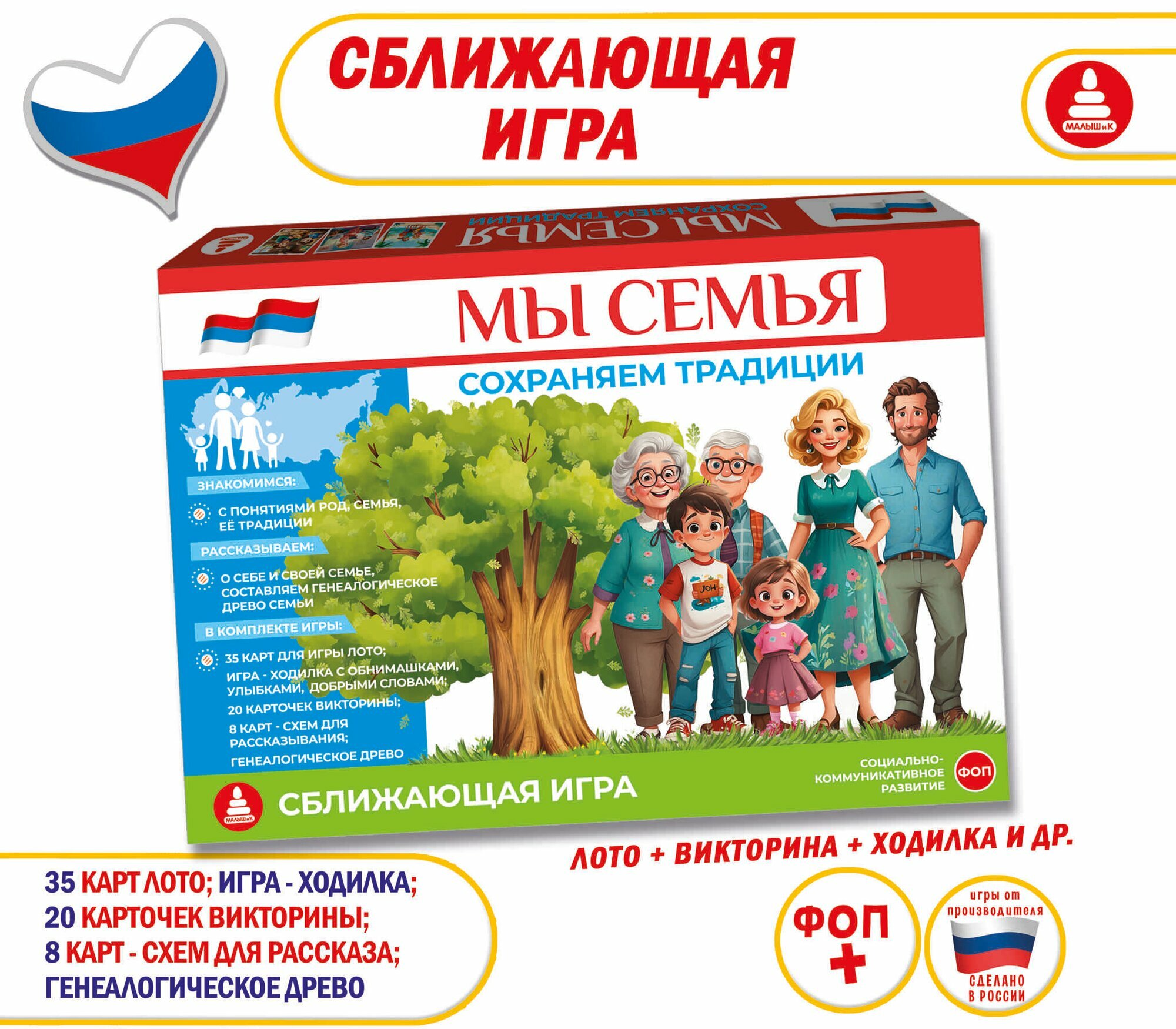 Настольная игра Малыш и К "Мы семья, Сохраняем традиции", арт. С-158
