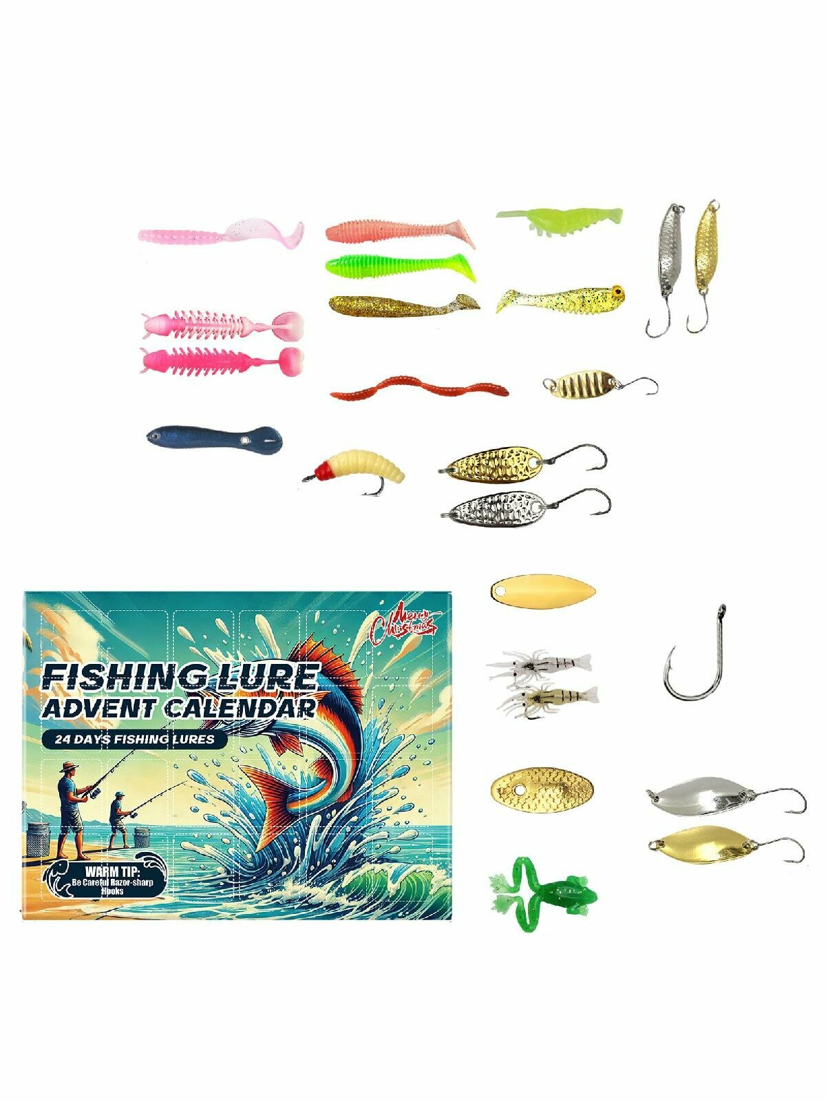 Стильный праздничный рыболовный сюрприз, календарь событий 24 приманок на рождественский сезон