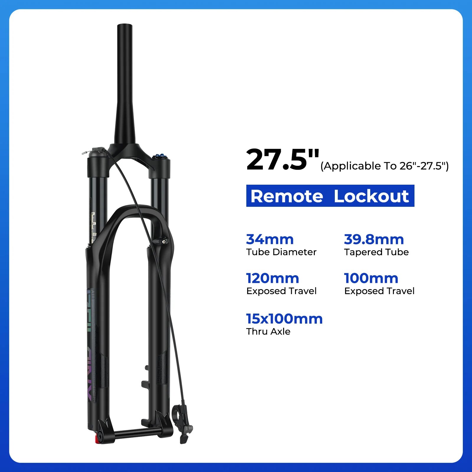 BOLANY MTB вело вилка 27.5/29 дюймов воздушная 27.5 Remote 120mm