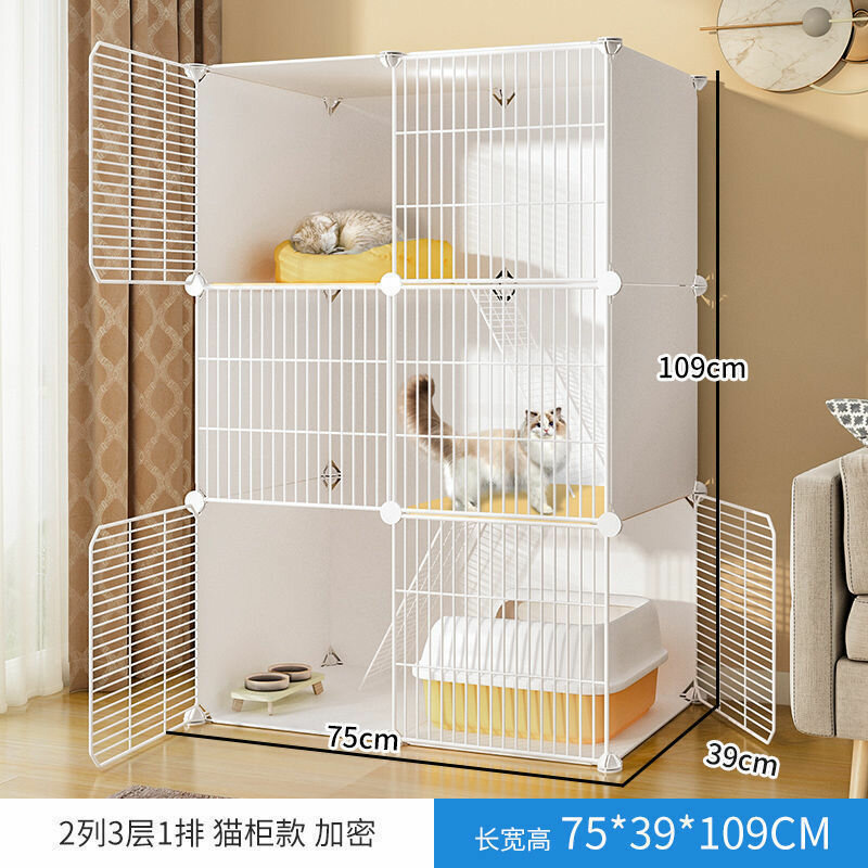 Клетка для кошек для домашнего использования, кошачья вилла с туалетом, очень просторная клетка для домашних животных, трехъярусная клетка для кошек, кошачье гнездо