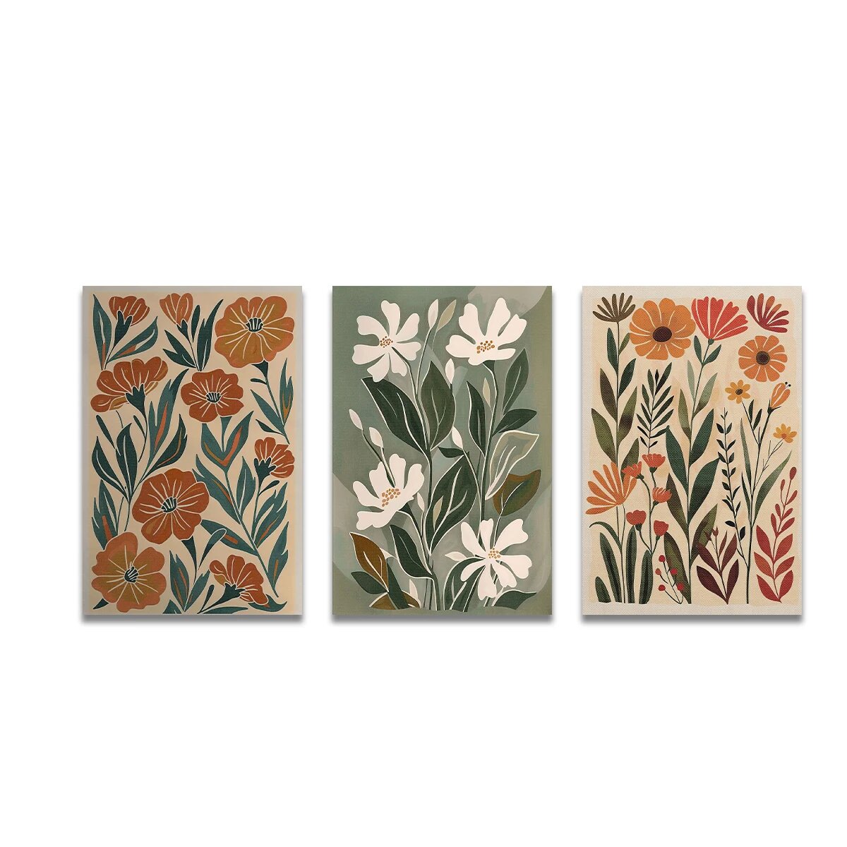 Абстрактный цветочный принт на холсте CT10618-3pcs, 40X60cm No Frame