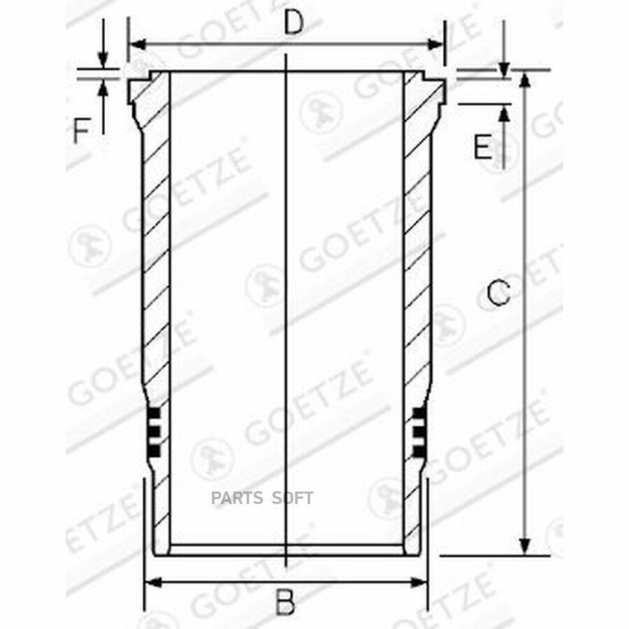 15-260050-10Cylinder liner (135mm) fits IVECO EUROSTAR, EUROTRAKKER, STRALIS I, STRALIS II, TRAKKE от официального дистрибьютора, GOETZE, артикул 1526005010