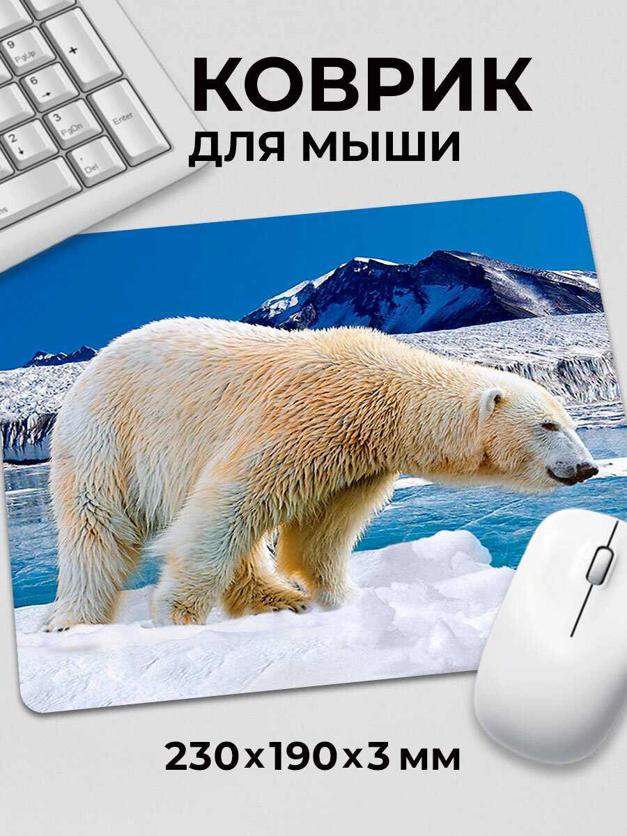 Коврик для мышки игровой Белый полярный медведь
