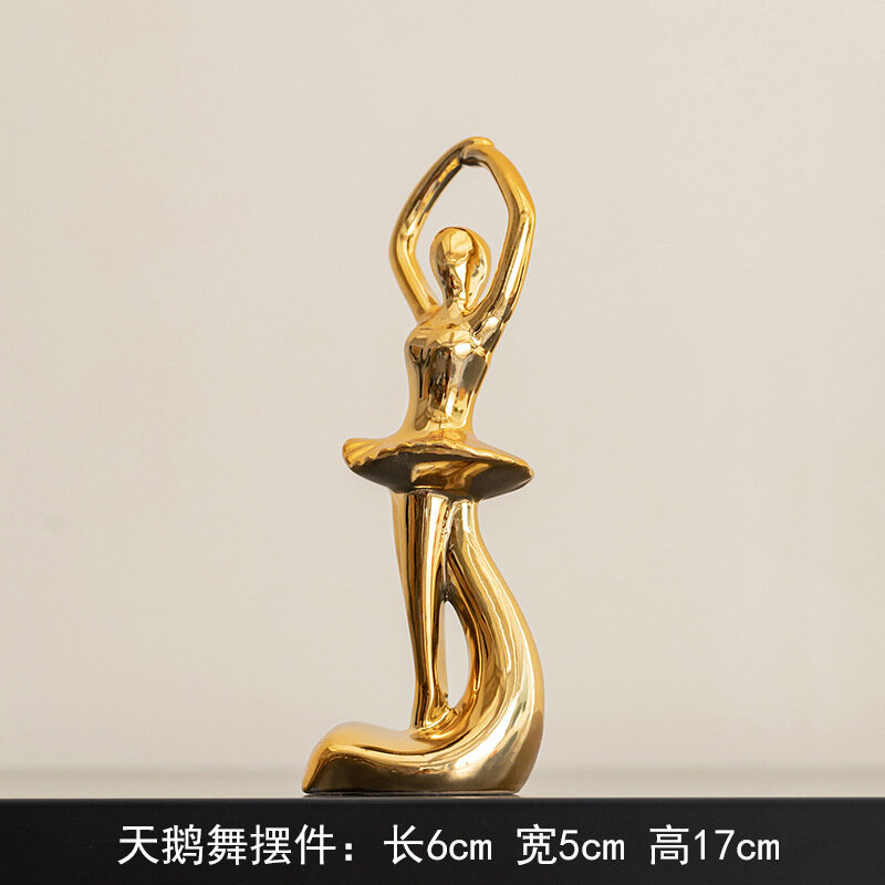Креативное золотое украшение в виде балерины для гостиной, телевизионного шкафа, прихожей, декора винного шкафа, небольшого украшения для офисного стола