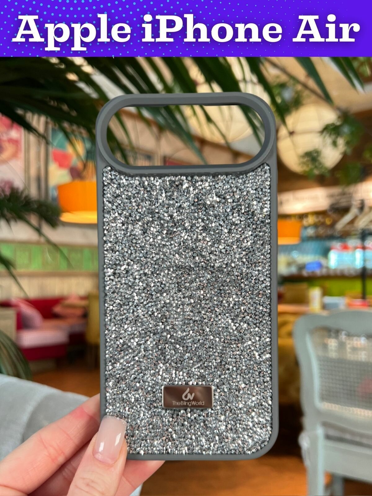 Чехол на iPhone Air / Айфон Аир силиконовый the bling world (Серебряный)