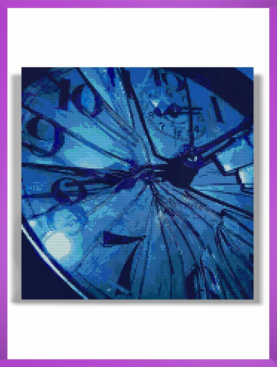 Алмазная мозаика на подрамнике - вышивка - Разбитые часы 40х40