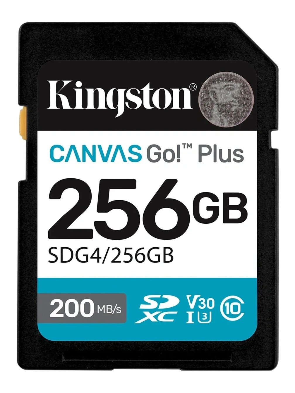 Карта памяти SDXC UHS-I Kingston Canvas Go! Plus 256 ГБ, 170 МБ/с, Class 10, SDG4/256GB, 1 шт, без адаптера