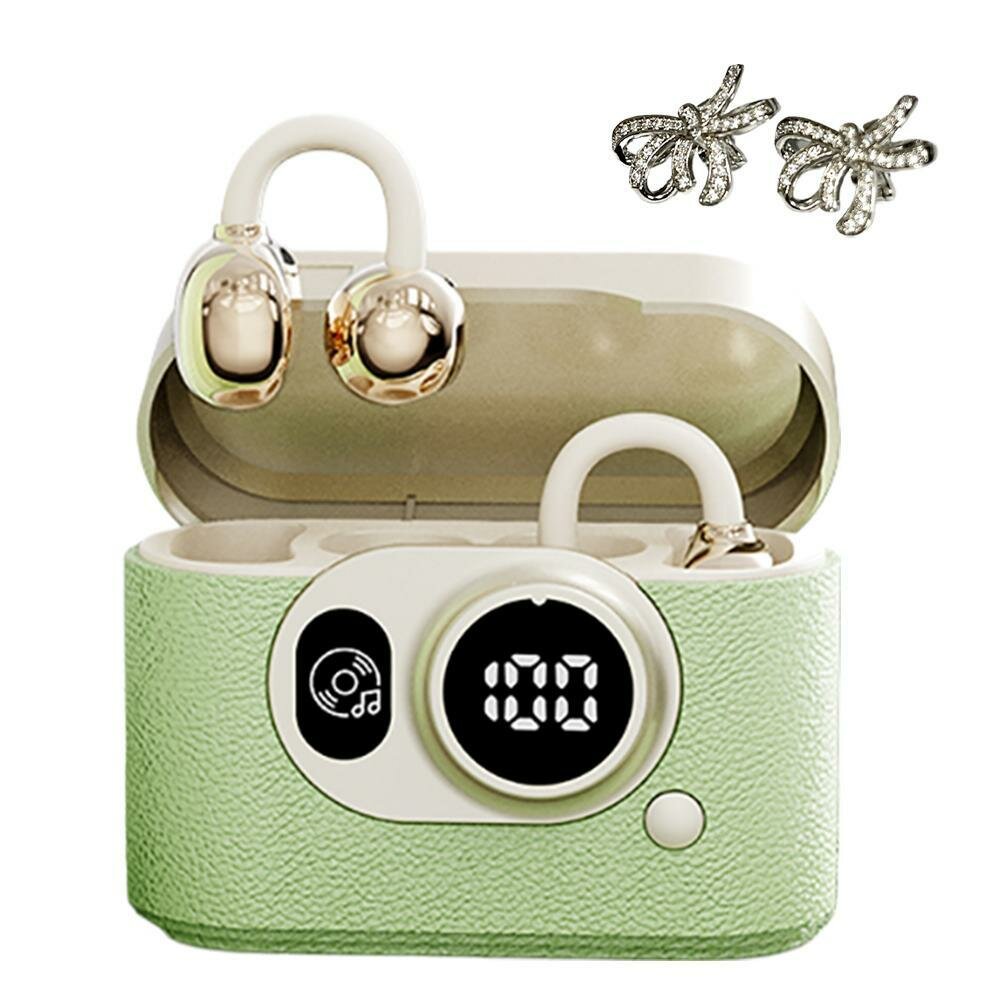 Винтажные наушники-клипсы TWSGTS17 в виде фотоаппарата, беспроводные Bluetooth с длительным временем работы