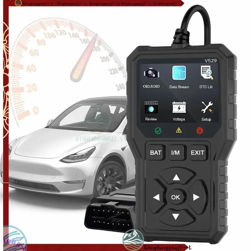 Устройство диагностики автомобиля V529, OBD2, экран 2.8 дюйма, черный