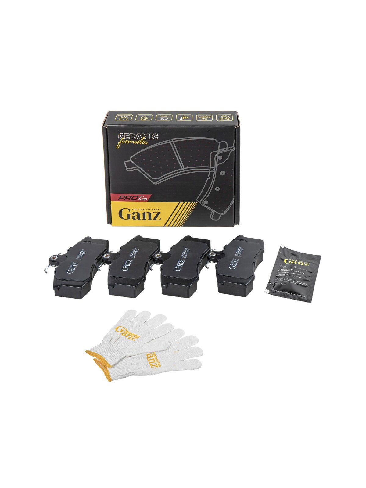 Колодки тормозные передние PRO-Line Ceramic (без датчиков) для ВАЗ 2108-15, 2110, 1118, 2170, 2190 GANZ GRJ09005C