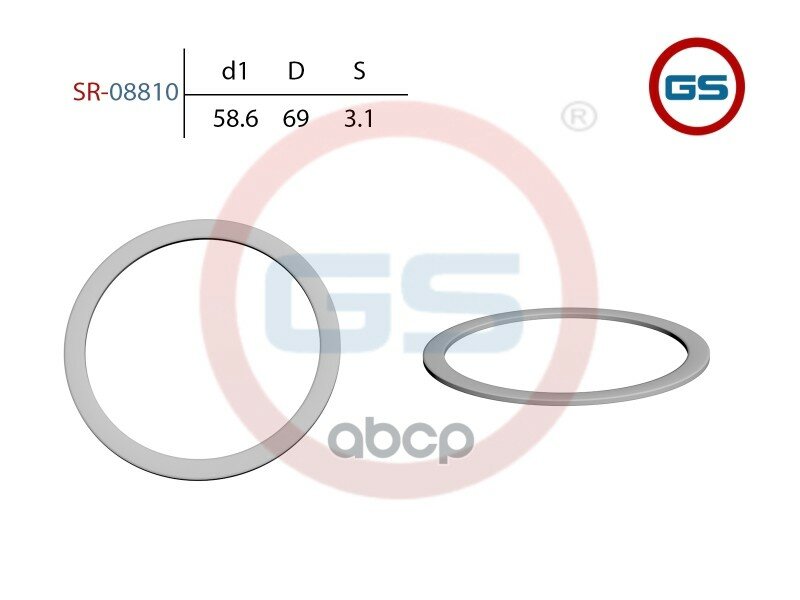 Резиновое кольцо плоского сечения 3.1*58.6*69 GS арт. SR-08810