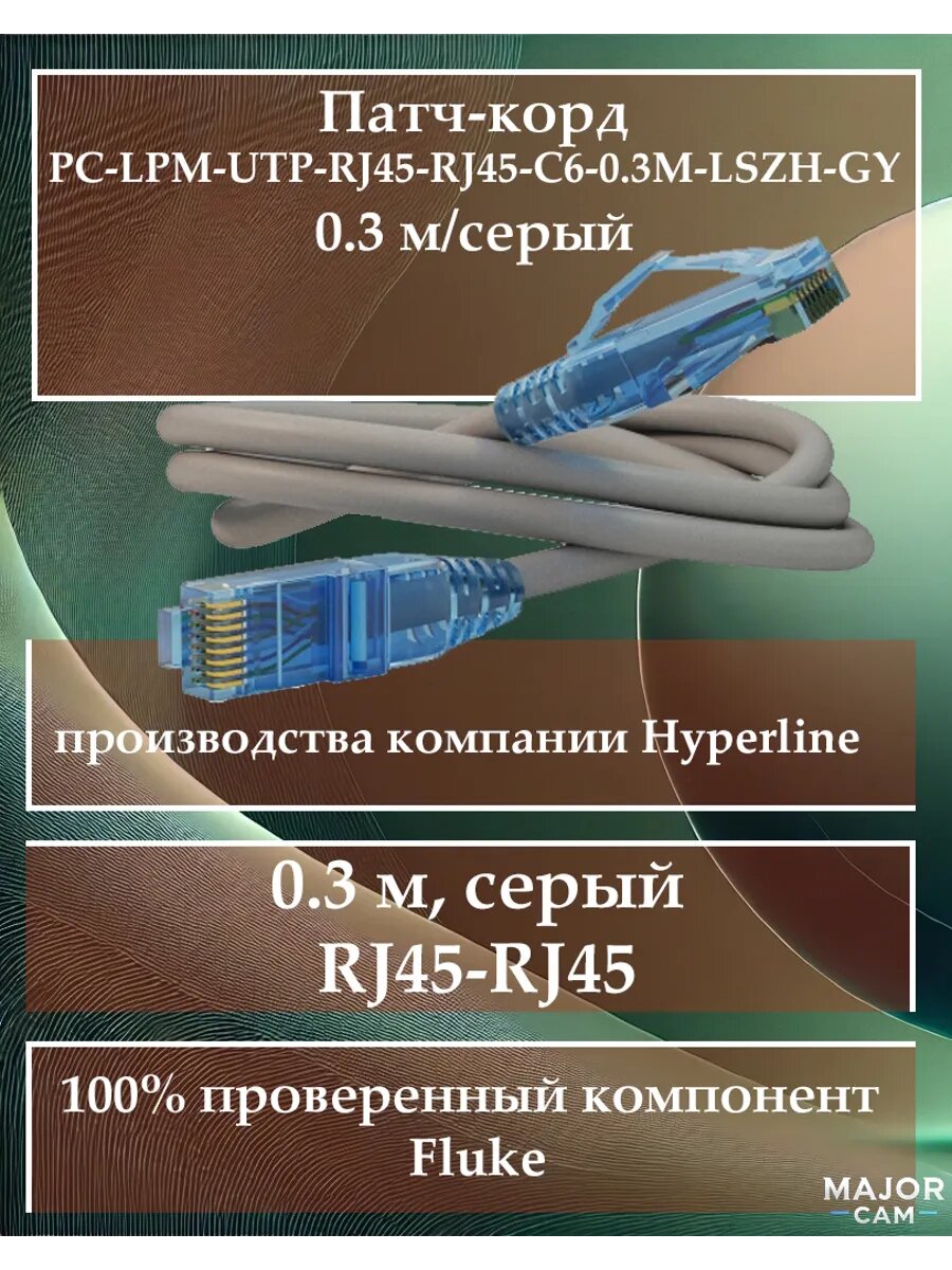 Патч-корд LSZH 30 см серый