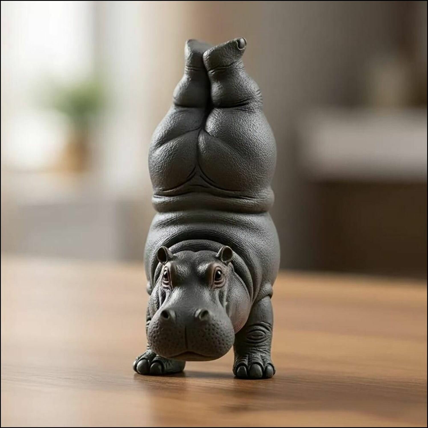 Статуэтка йоги Бегемот, настольный декор для дома и офиса