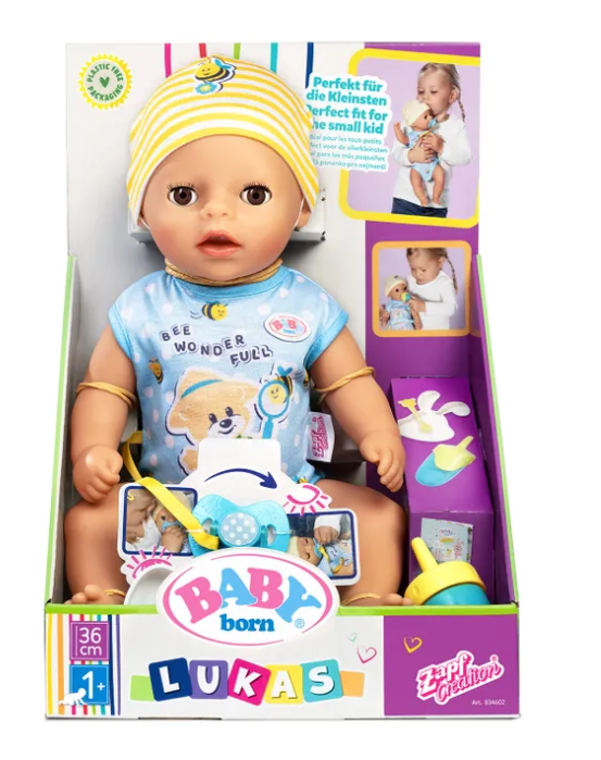 Беби борн. Интерактивная кукла Лукас с маг. глазками 36 см. BABY born 42865