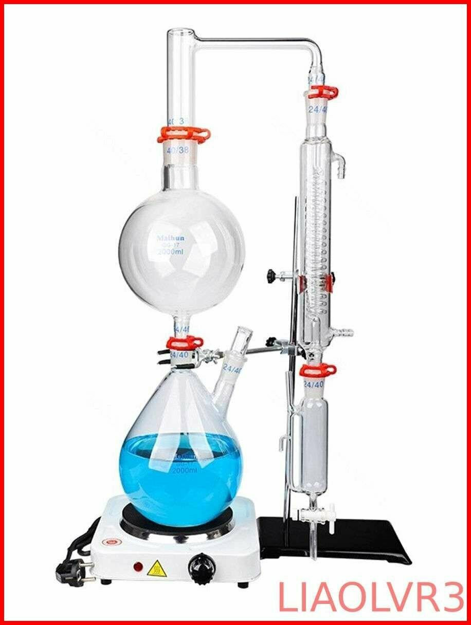 Самогонный аппараты дистиллятор Высокоборосиликатный материал стеклянный, 500 мл/1000 мл/2000 мл