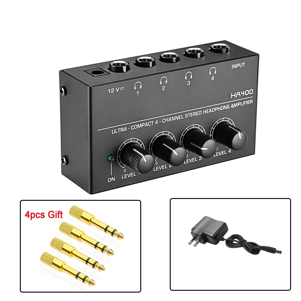 Мини-стереоусилитель для наушников HA400 Black with US