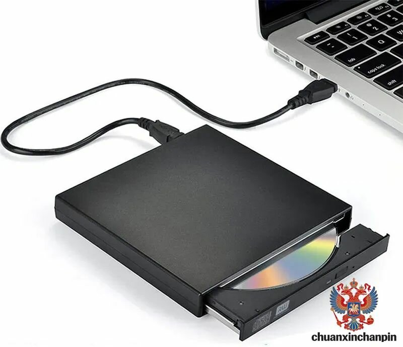 Внешний дисковод CD/DVD - USB 2.0 - с записью и чтением, оптический привод для ноутбука, компьютера