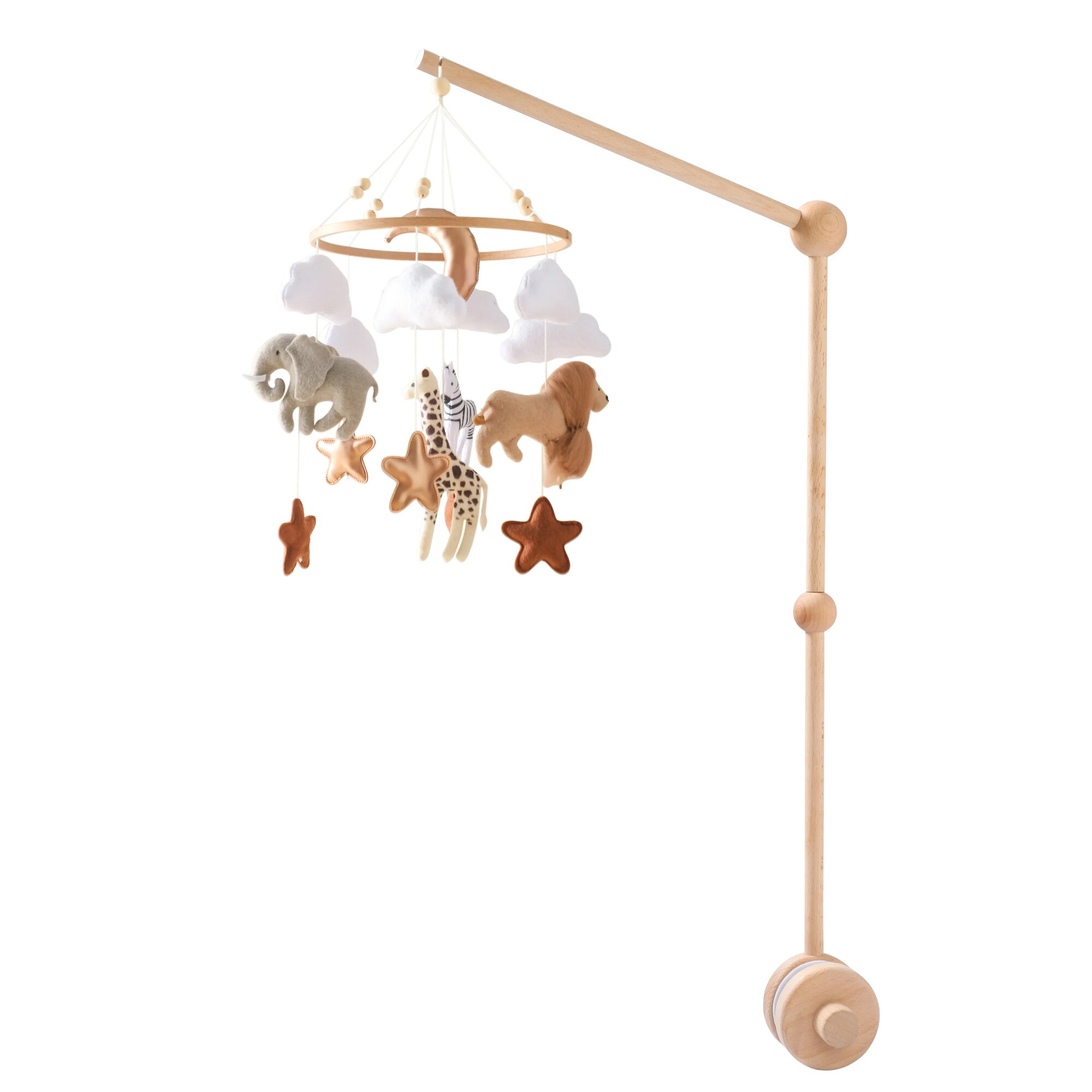 Деревянный мобиль "Королевство животных" let's make Бежевый, Set 1