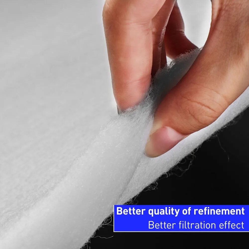 Белый толстый фильтрующий биофильтр из ваты для рыбного аквариума 30 на 40 см