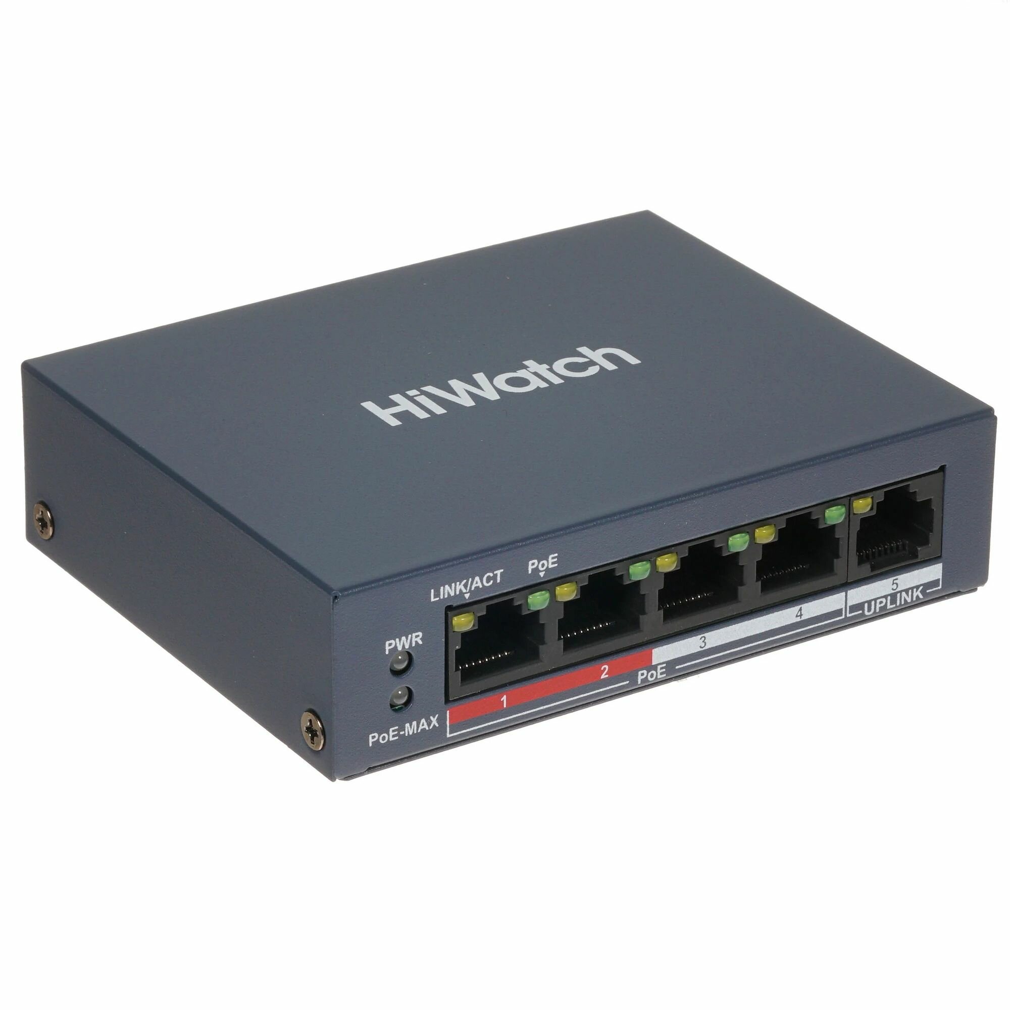 Коммутатор HIWATCH DS-S504P(B), неуправляемый / 5-портовый poe-коммутатор