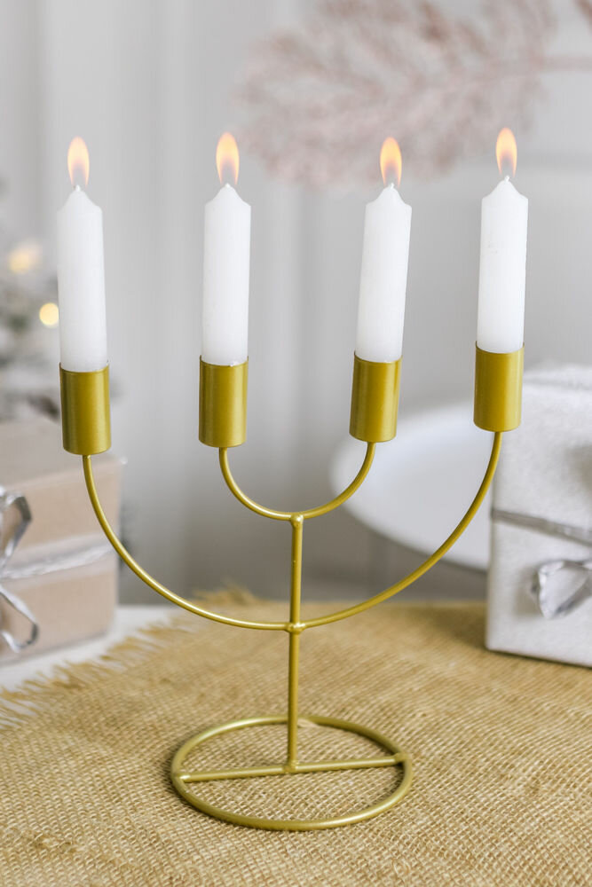 Подсвечник на 4 свечи, титус, металл, золотой, 21 см, Koopman International AKW102030