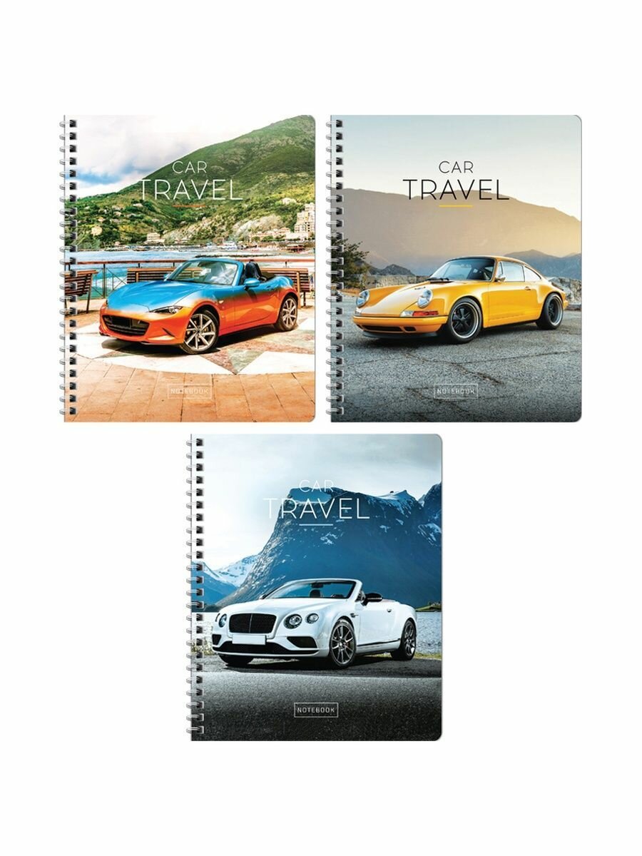 Тетрадь 48л, А5, клетка на гребне "Авто. Car travel", глянцевый УФ-лак (16 шт), Т48спкГЛ_11953
