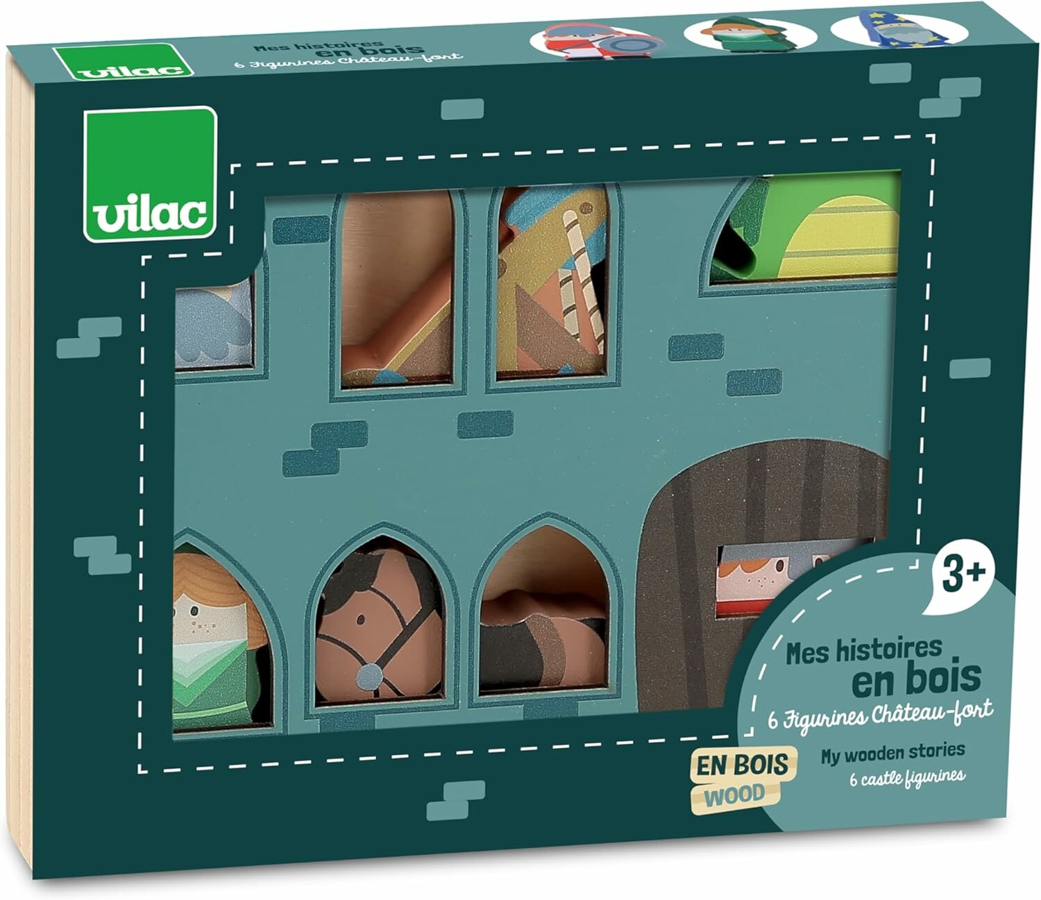 Деревянные игрушки Vilac - Замок-крепость из серии "Мои деревянные истории"- 3501