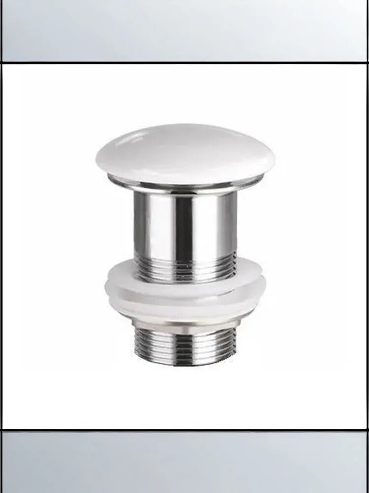 Донный клапан Ceramicanova CN2000 с керамической накладкой click-clack белый без перелива